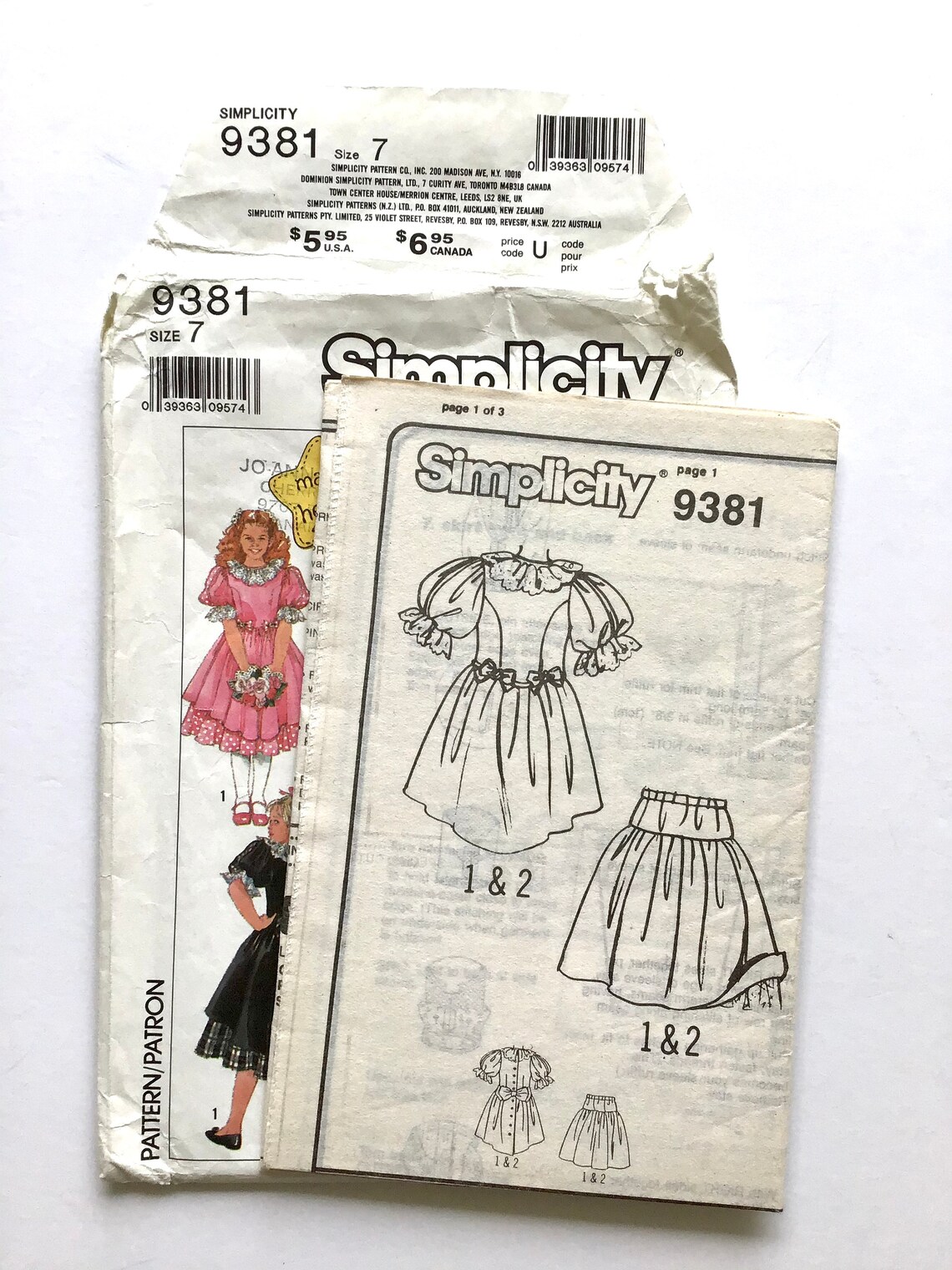 Simplicity 9381 Girl's Dress and Petticoat Pattern Size - Etsy