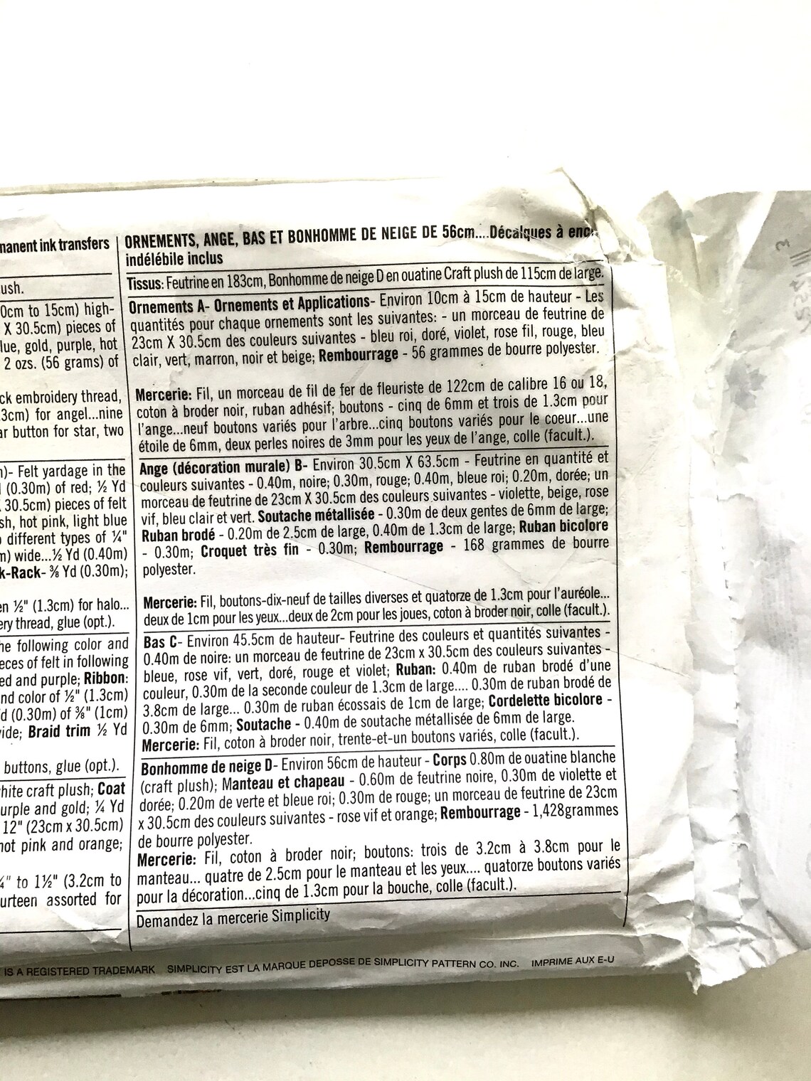 Simplicity 9788 Pattern for Christmas Ornaments Angel | Etsy