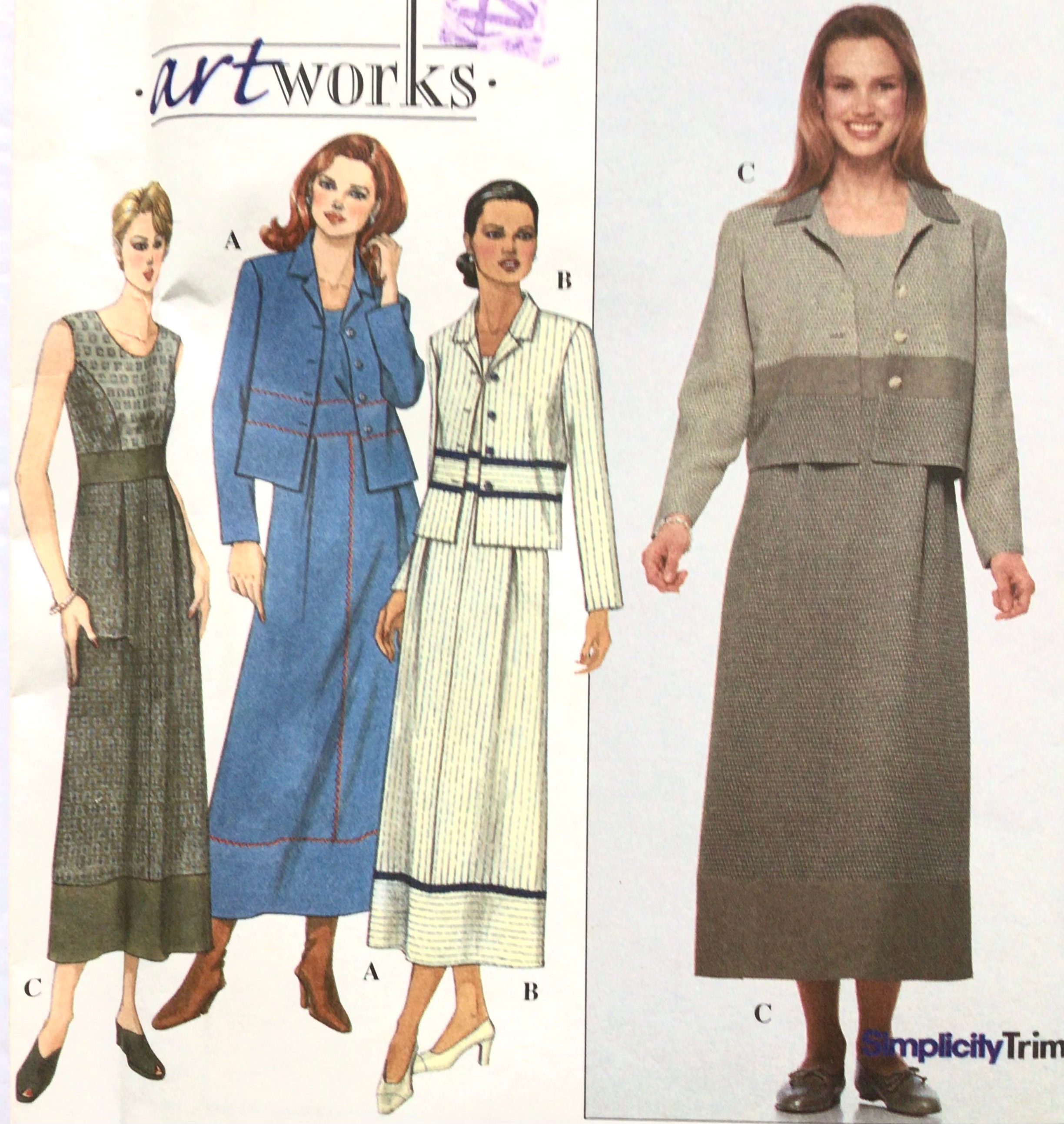 Simplicity 8802 Womens Maxi Dress and Jacket Pattern, Size 14, 16, 18 ...