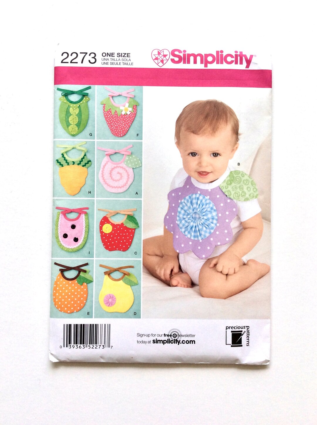 Simplicity 2273 Baby Bibs Pattern, Fruit and Vegetable Shaped Bibs ...