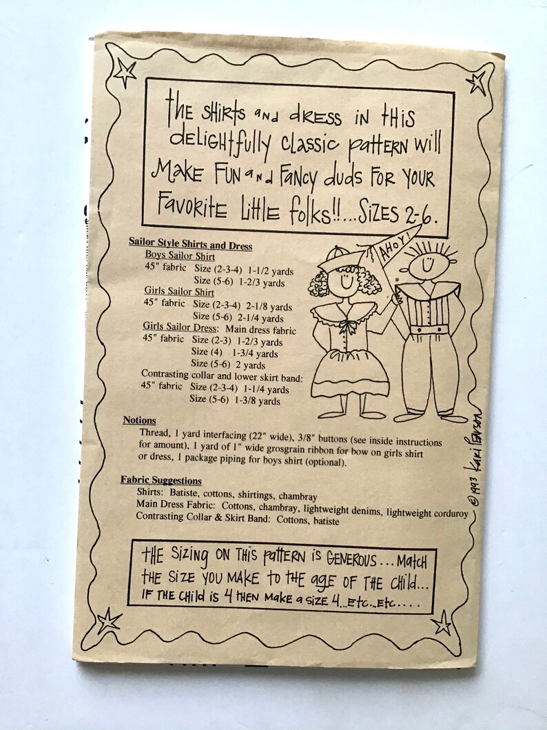 K.P. Kids & Co. Sailor Style Shirts and Dress Pattern, Toddler and ...