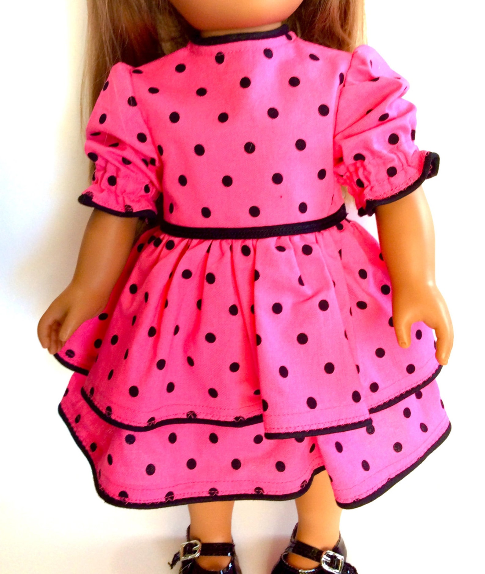 Pink Polka Dot Doll Dress 18 Inch Doll Clothes Etsy