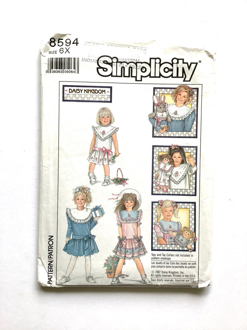 Simplicity 8594 Girls' Dress and Collars Pattern, Daisy Kingdom Dress ...