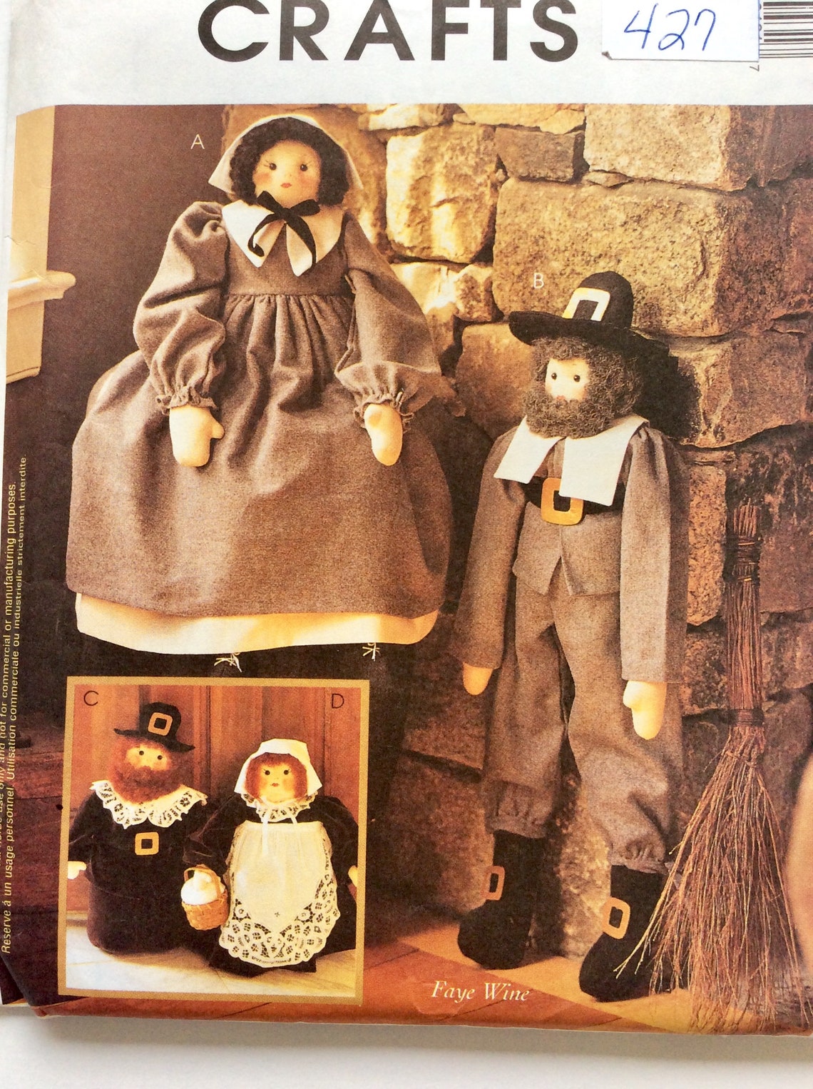 Mccall's 2943 Pilgrim Dolls Pattern, Thanksgiving Dolls, Uncut - Etsy