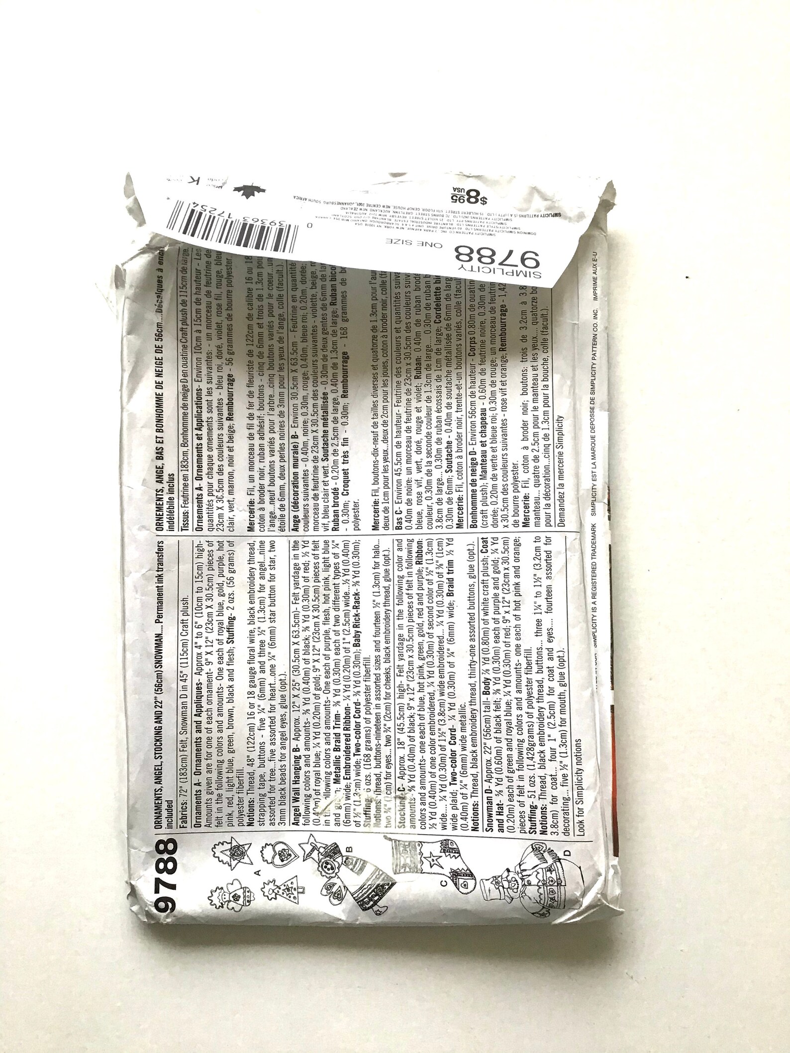 Simplicity 9788 Pattern for Christmas Ornaments Angel | Etsy