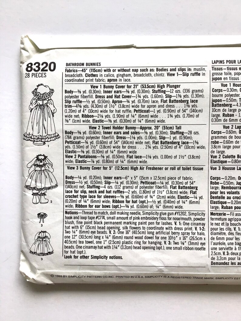 Simplicity 8320 Bathroom Bunnies Pattern, Bunny Plunger Cover, Towel ...