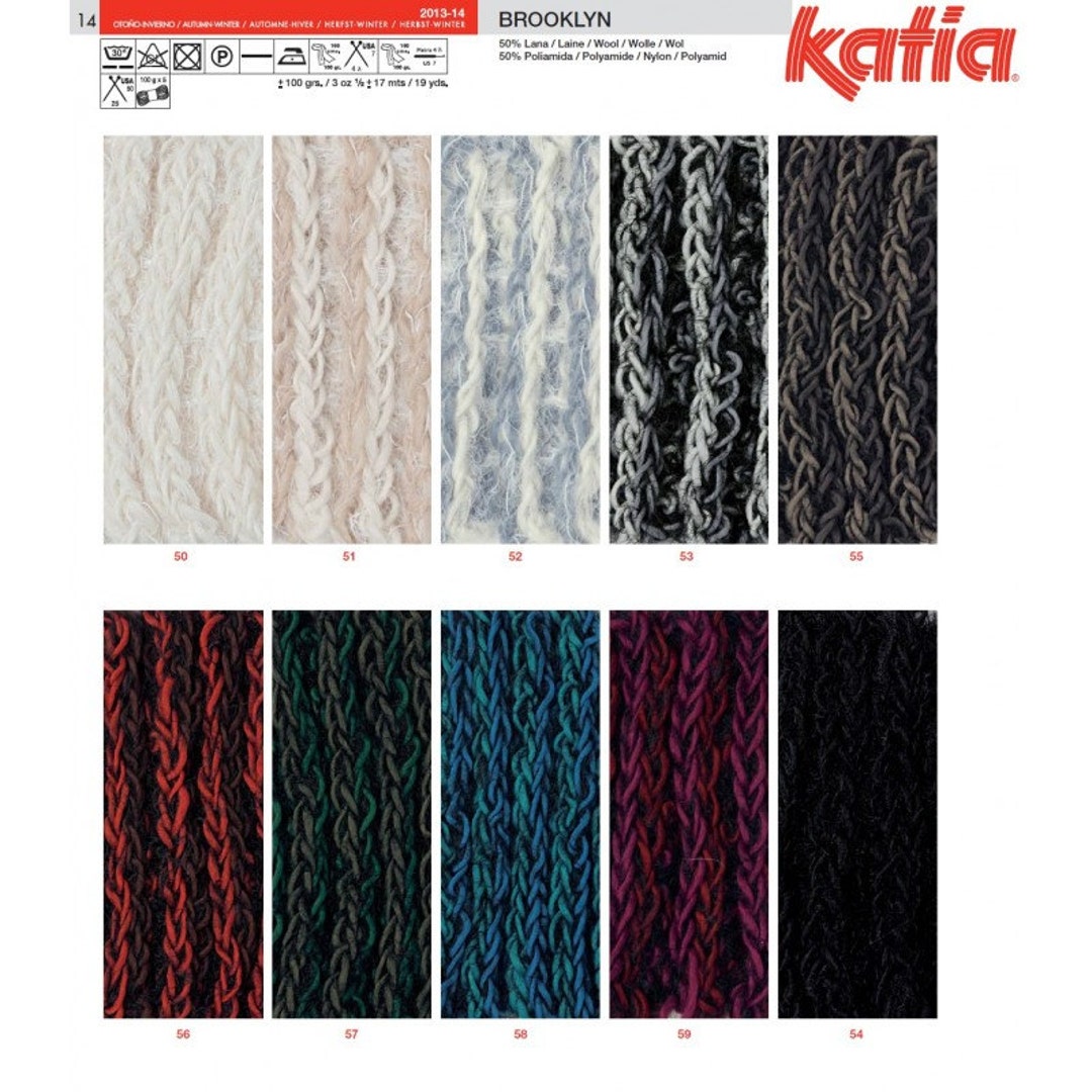 Katia Brooklyn Ruffle Yarn, Super Bulky Wool Nylon Blend - Etsy