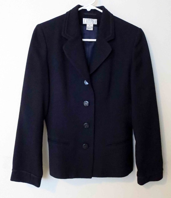 VINTAGE Jennifer Moore Navy WOOL BLAZER Lined W/besom Pockets - Etsy