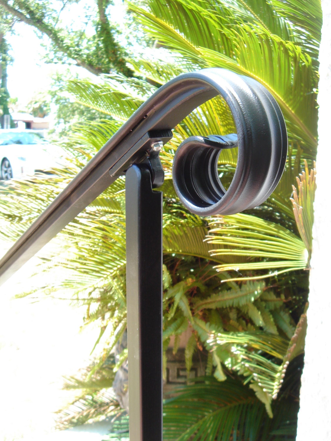 7 FT Wrought Iron Handrail Step Rail Stair Rail With Decorative Posts ...