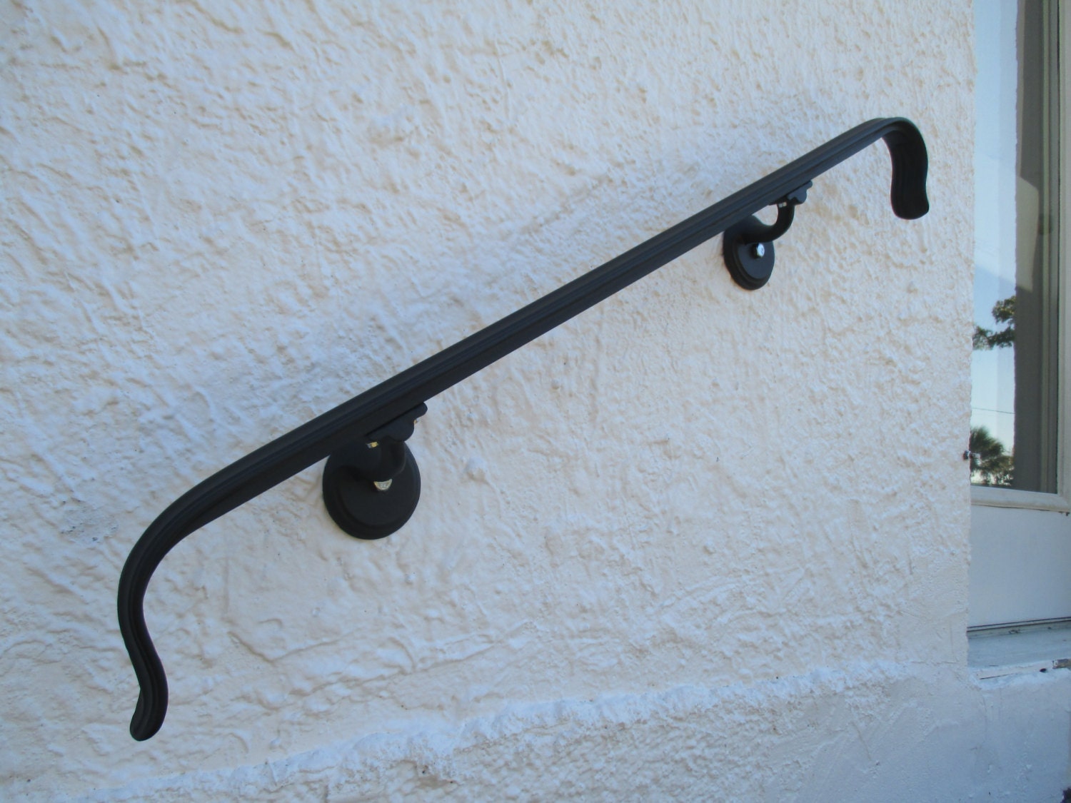12 Ft Wrought Iron Wall Rail Hand Rail Stair Step Railing Wall Mount ...