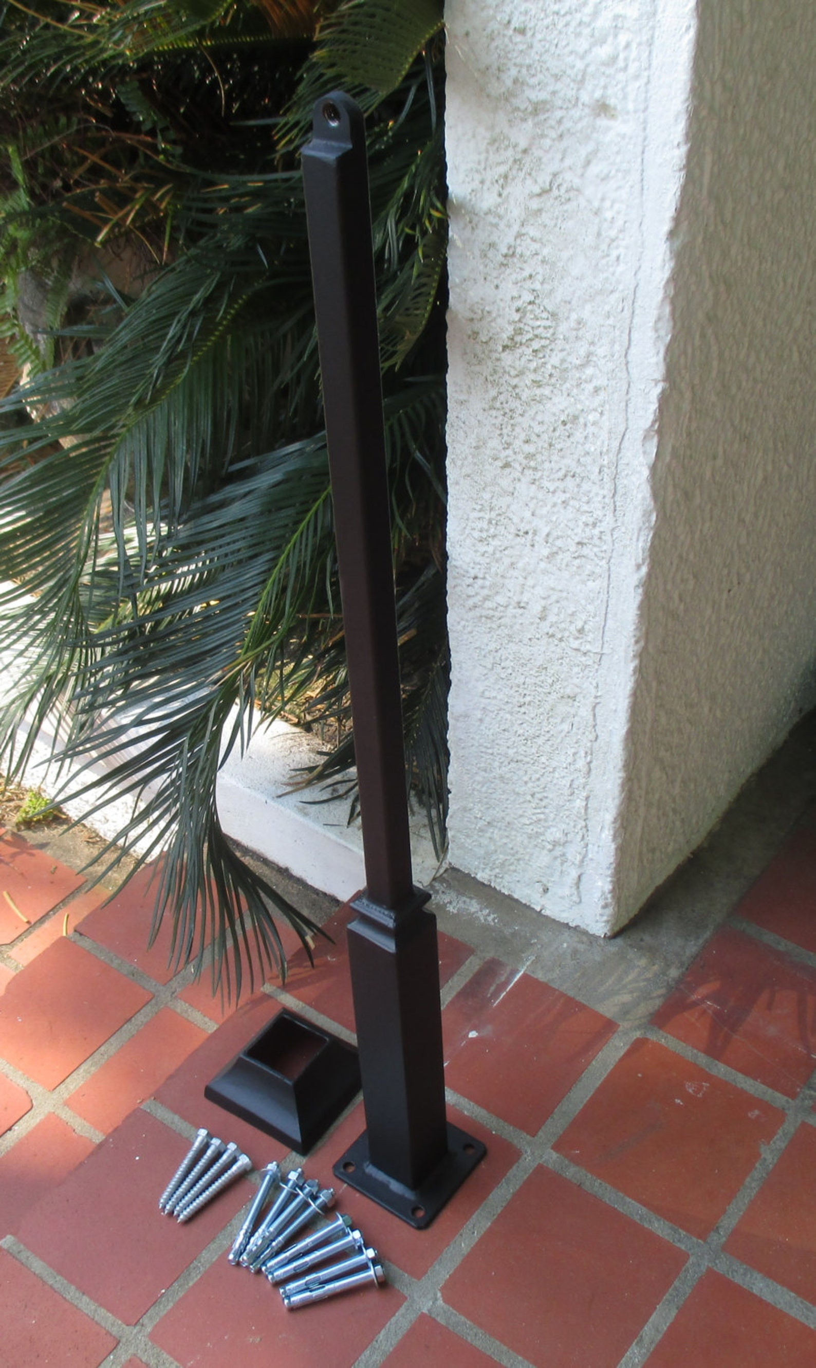 6 FT Wrought Iron Handrail Step Rail Stair Rail With Decorative Posts ...