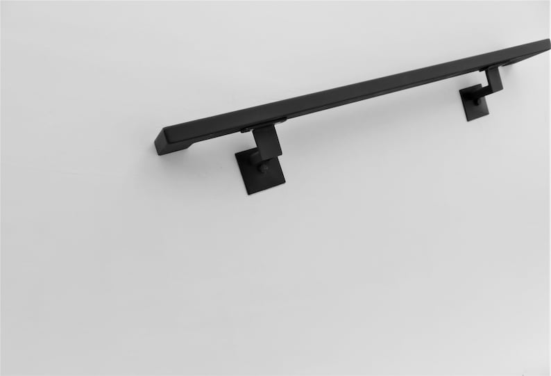 2"x1" Metal/steel Handrail for Stairs/steps, Satin Black Ultra-modern ...