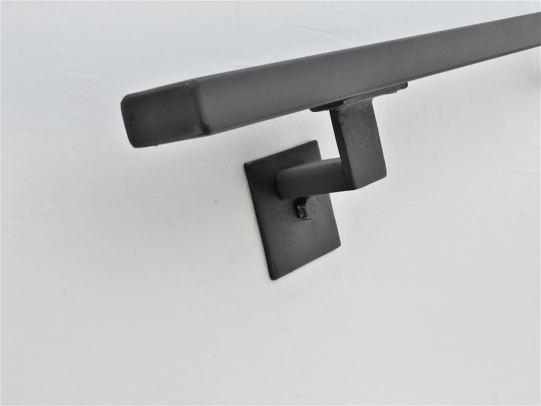 2"x1" Metal/steel Handrail for Stairs/steps, Satin Black Ultra-modern ...