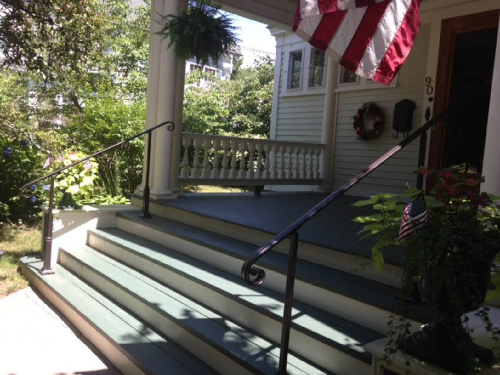 3FT Wrought Iron Handrail Step Rail Stair Rail With Decorative Posts ...
