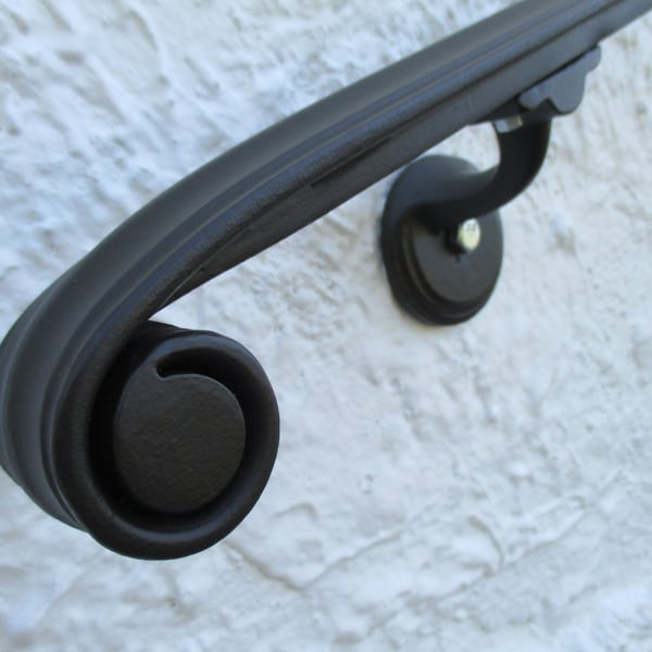 6 Ft Wrought Iron Hand Rail Wall Rail Stair Step Railing Wall Mount ...