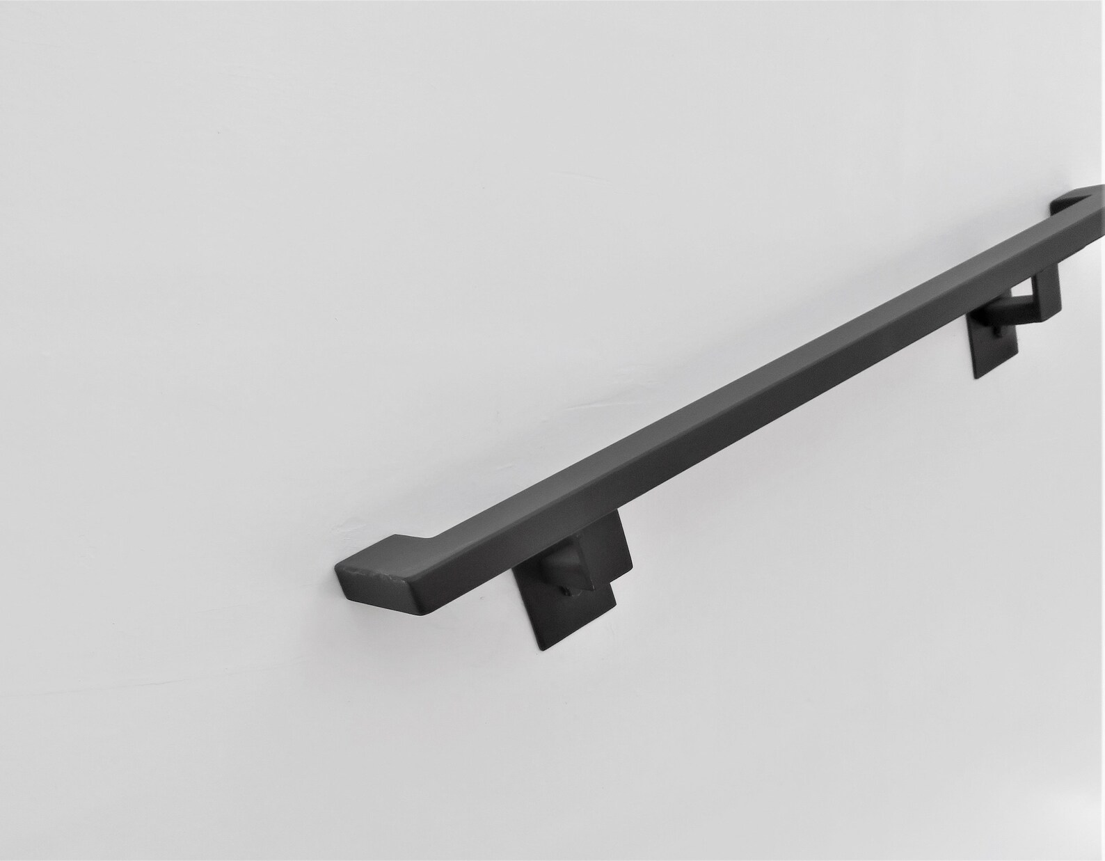 2"x1" Metal/steel Handrail for Stairs/steps, Satin Black Ultra-modern ...