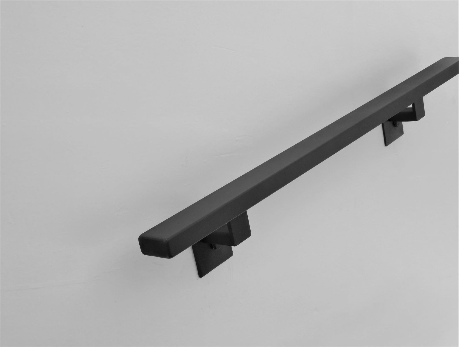 2x1 Metal/steel Handrail for Stairs/steps, Satin Black Ultra-modern ...