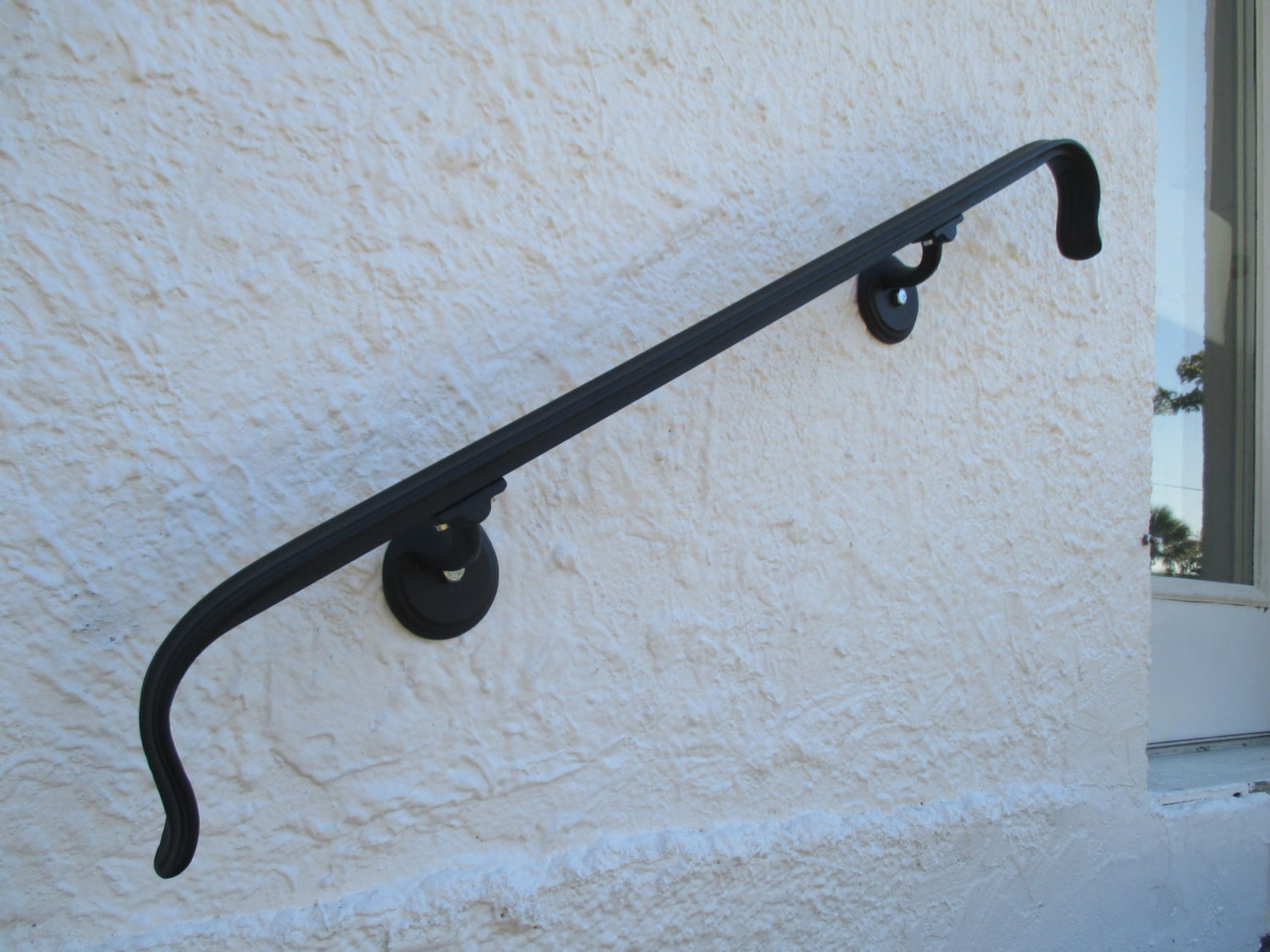 3 Ft Wrought Iron Hand Rail Wall Rail Stair Step Railing Wall Mount ...