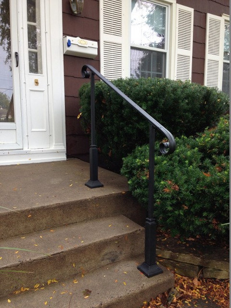 3FT Wrought Iron Handrail Step rail Stair rail with Decorative | Etsy