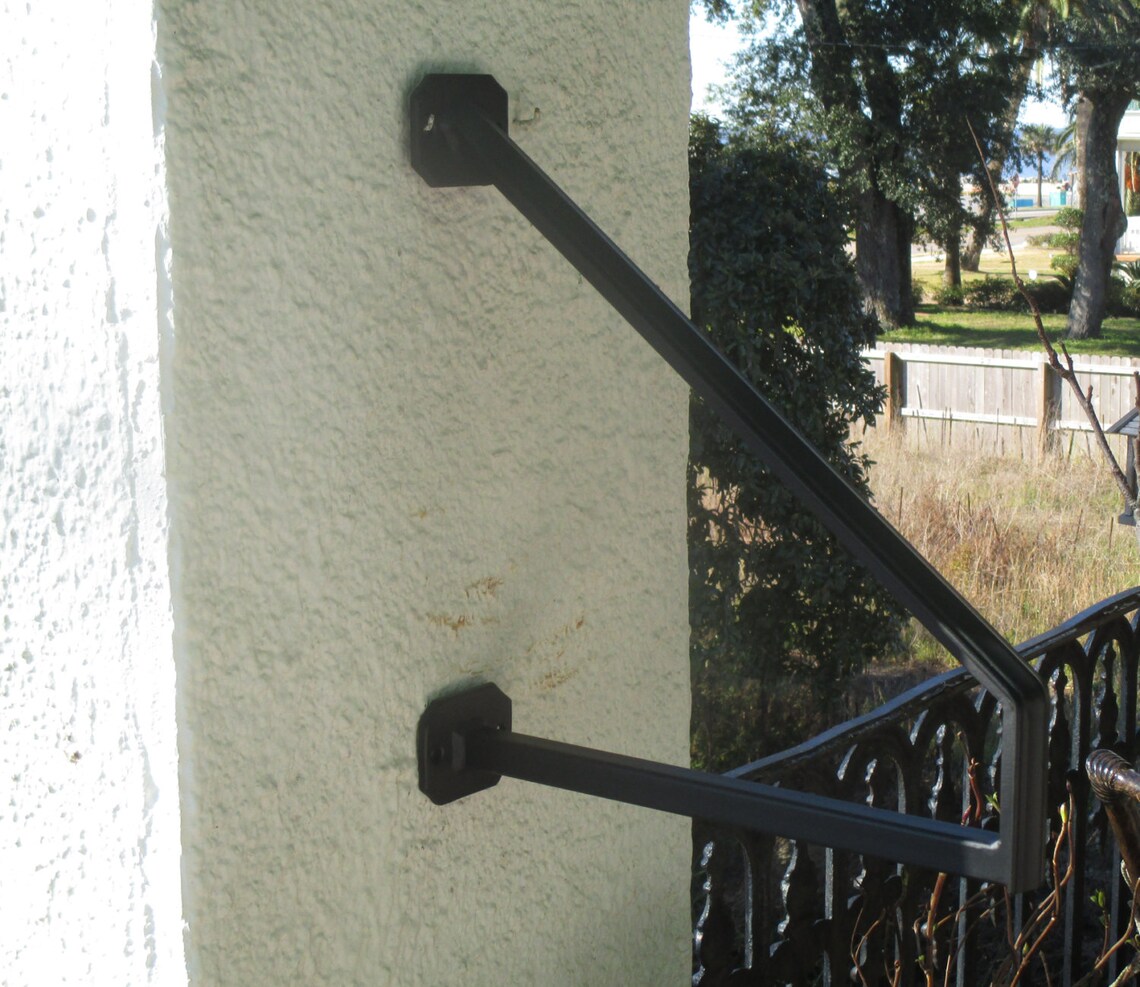 1 to 2 Step Modern Design Wrought Iron Grab Rail Stair Railing Handrail ...