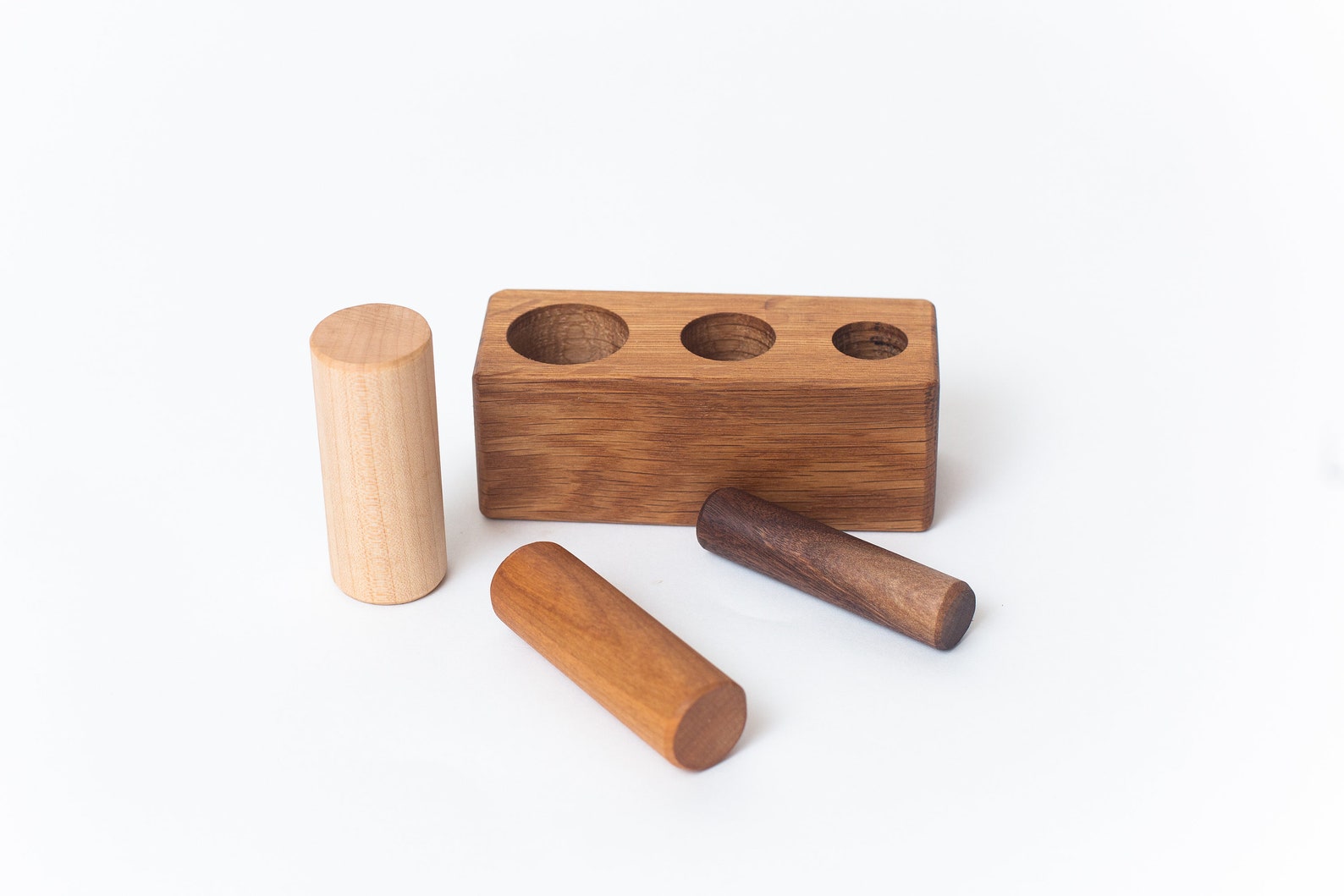 Montessori Three Peg Block Toysize Discrimination Block | Etsy