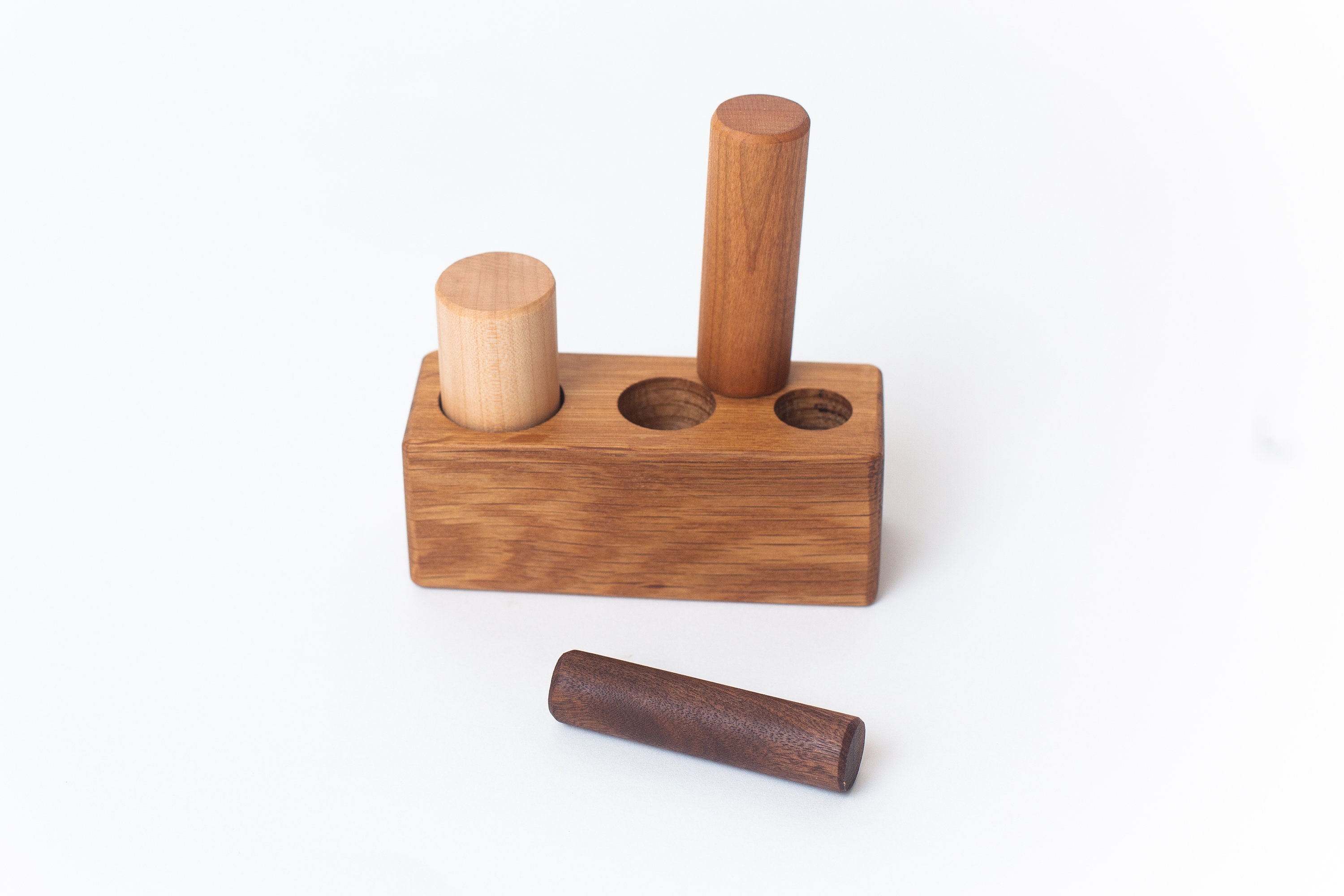 Montessori Three Peg Block Toysize Discrimination Block | Etsy