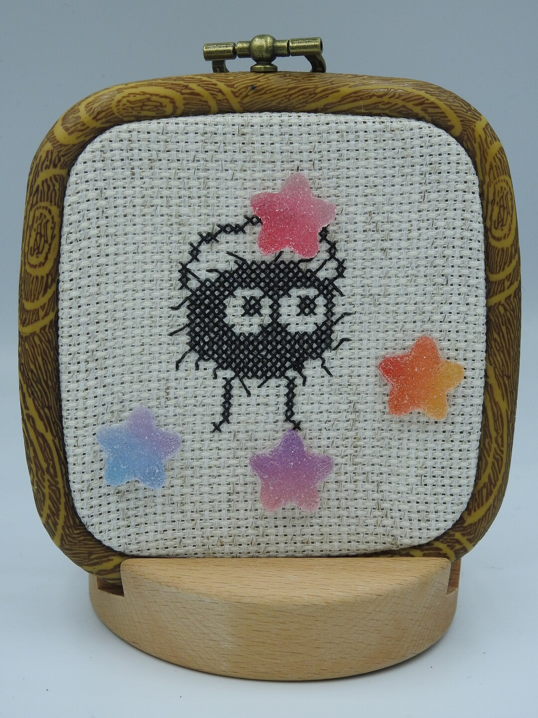 Candy Obsessed Fiend Cross Stitch 3 Inch Hoop - Etsy