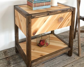 The Craftsmen Barn Wood Style Rustic Bedside Table / End | Etsy