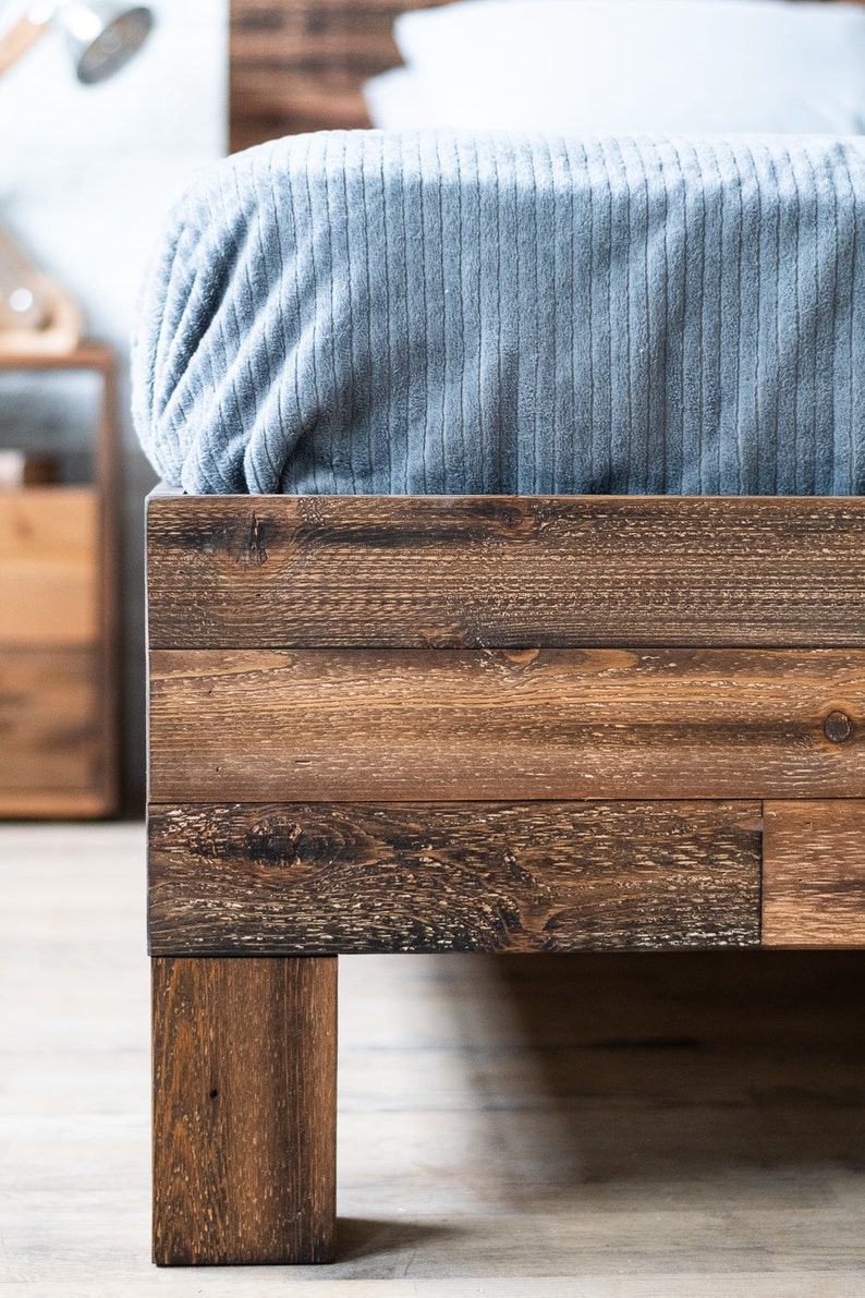 The Homestead Bed - Rustic Rough Sawn Barnwood Bed - Repurposed Timber ...