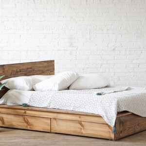 Low Pro Stow - Rustic Modern Platform Bed Frame and Headboard - Loft ...