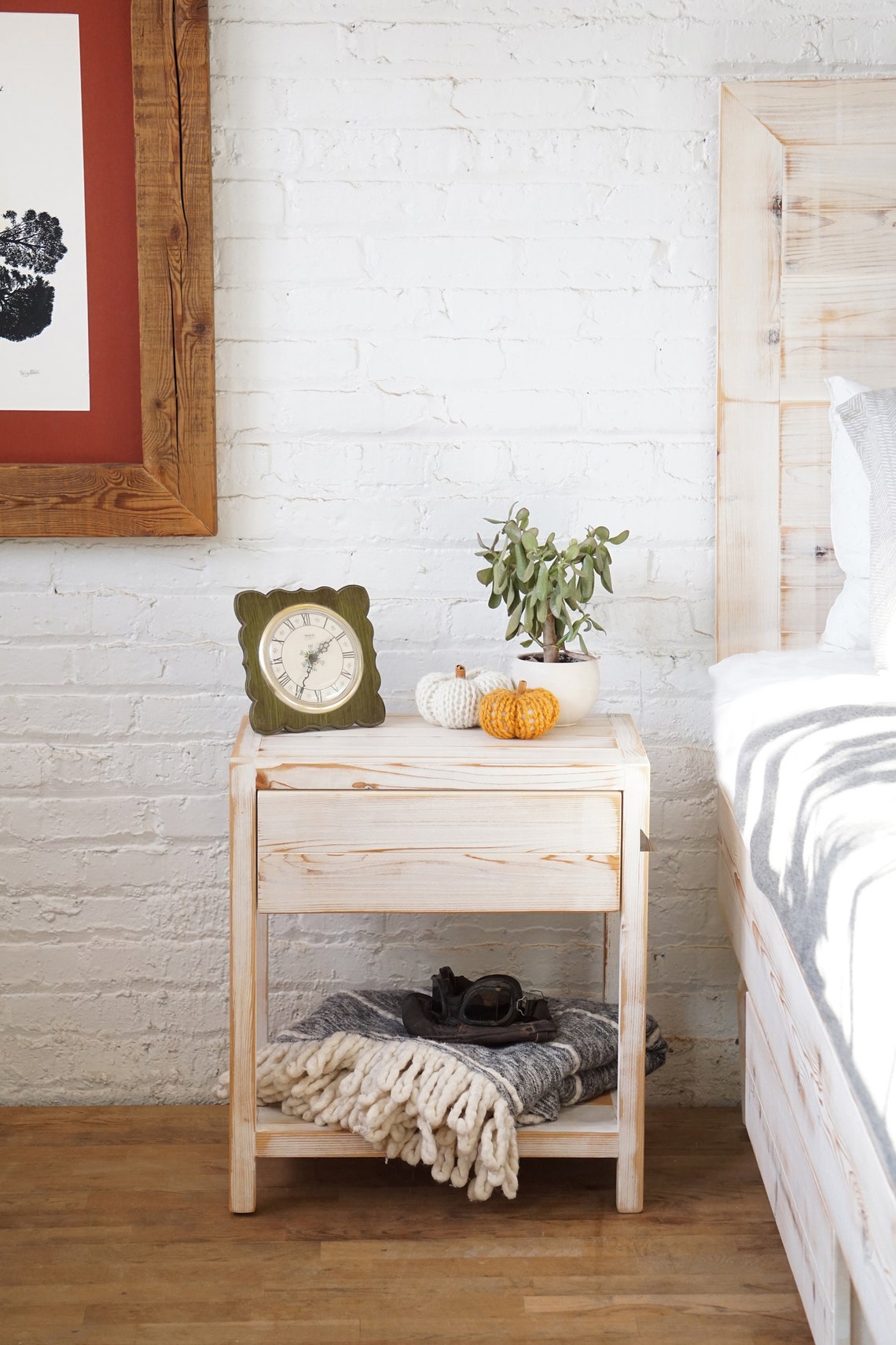 The Craftsmen Barn Wood Style Rustic Bedside Table / End - Etsy