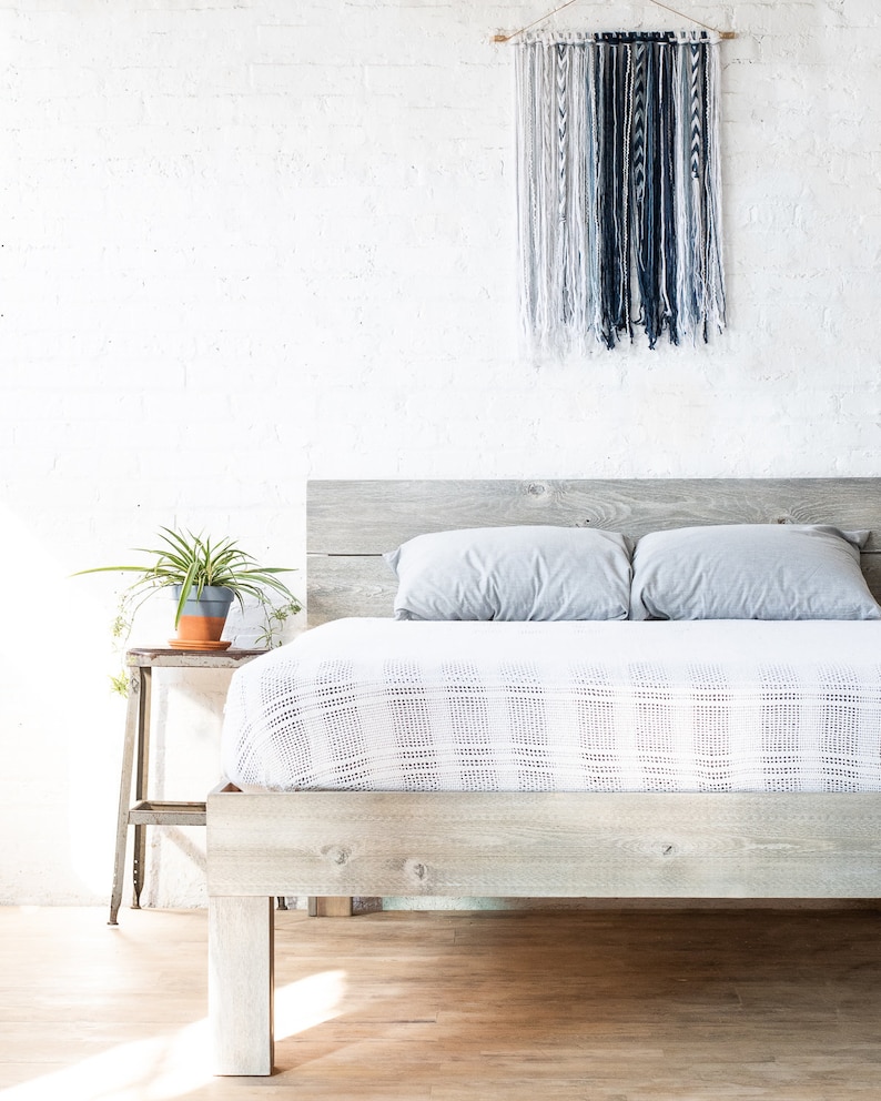 Plank Standing Platform Rustic Modern Platform Bed Frame and - Etsy