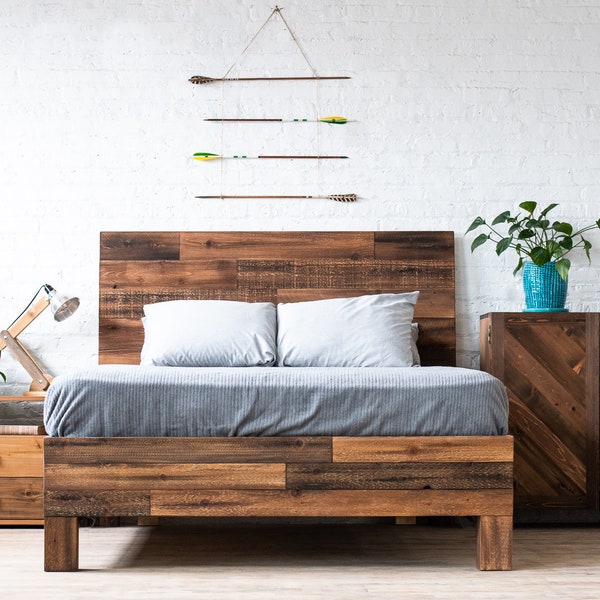 Rustic Bed - Etsy