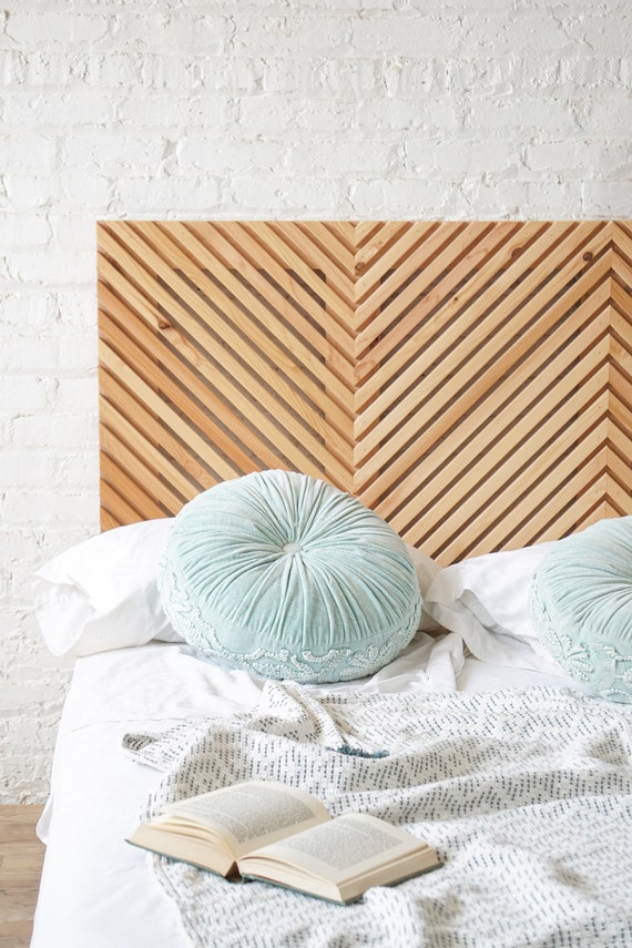 The Summit Headboard Natural Solid Wood Headboard Rustic Modern and Mid Century Farmhouse Bed Board Organic Handmade in USA