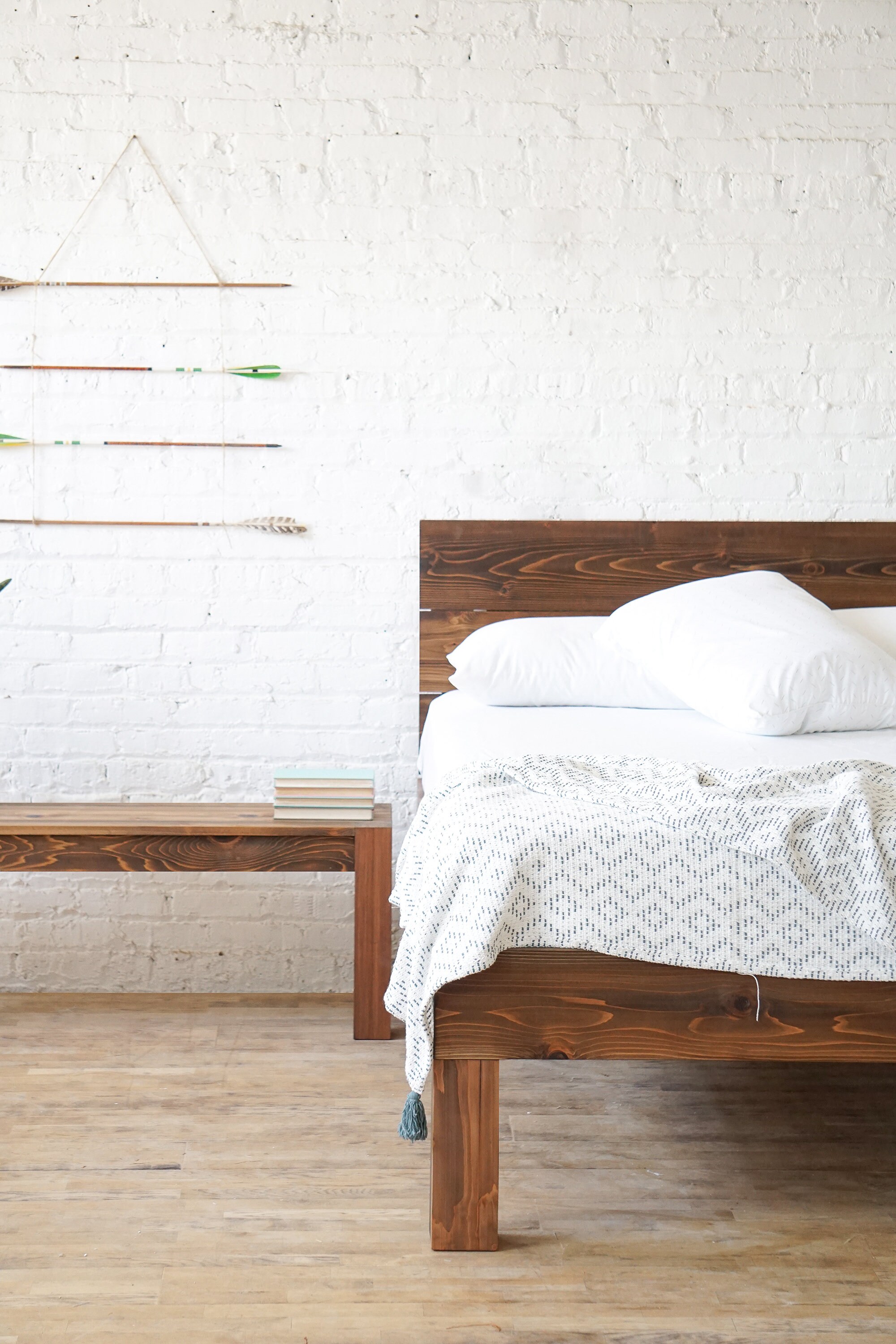Plank Standing Platform Rustic Modern Platform Bed Frame and - Etsy