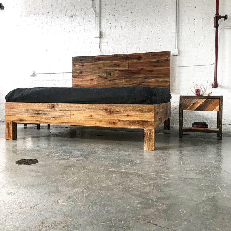 The Homestead Bed - Rustic Rough Sawn Barnwood Bed - Repurposed Timber - Handmade in USA - Etsy