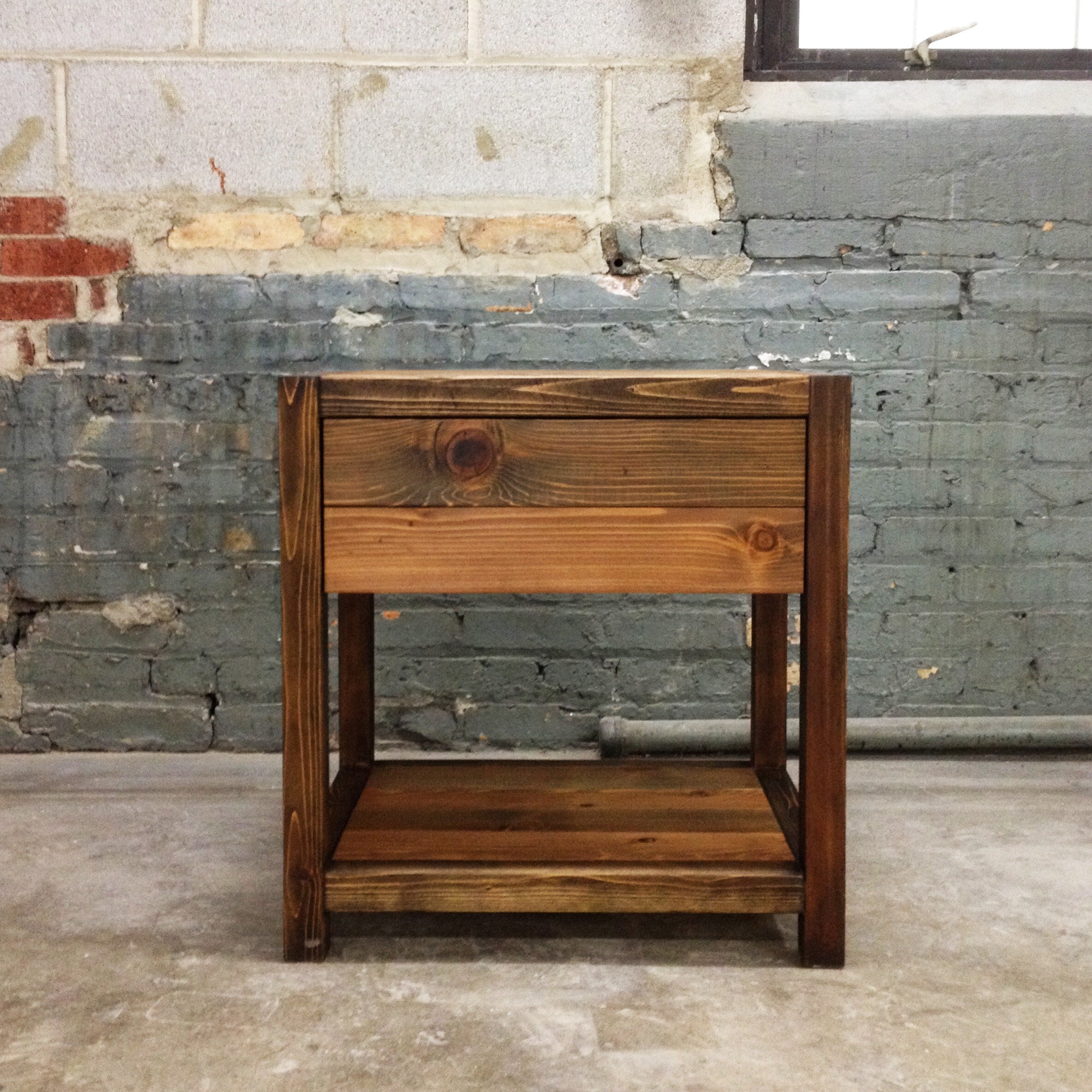 The Craftsmen - Barn Wood Style Rustic Bedside Table - End Table ...