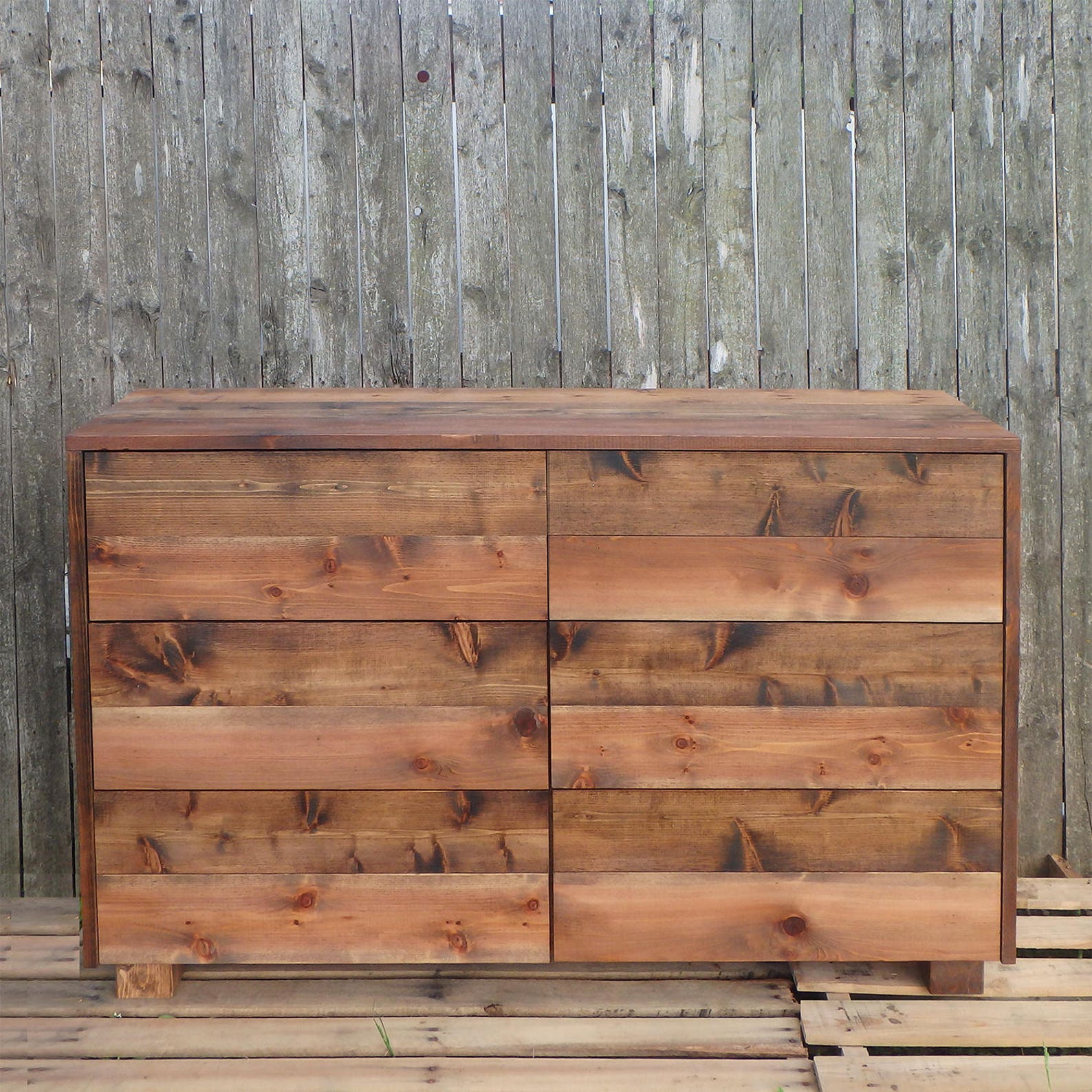 The Six Drawer Dresser Cedar Barn Wood Style Wide Dresser | Etsy