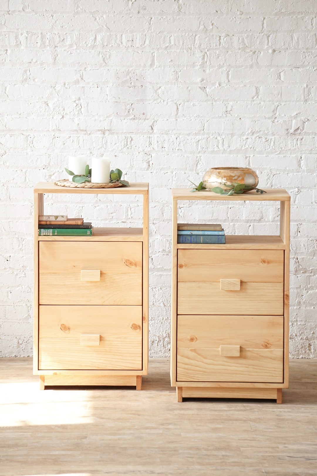 The Winchester Slim - Rustic Modern End Table - Drawers - Boho ...