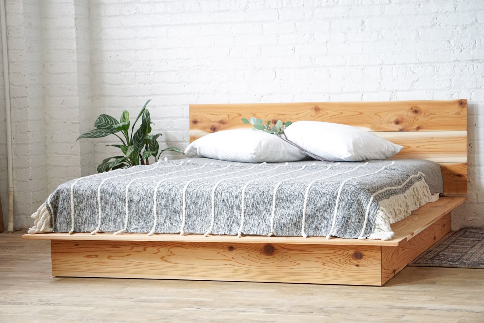 Ol' Weathered Plank Low Pro Rustic Modern Platform Bed Frame ...