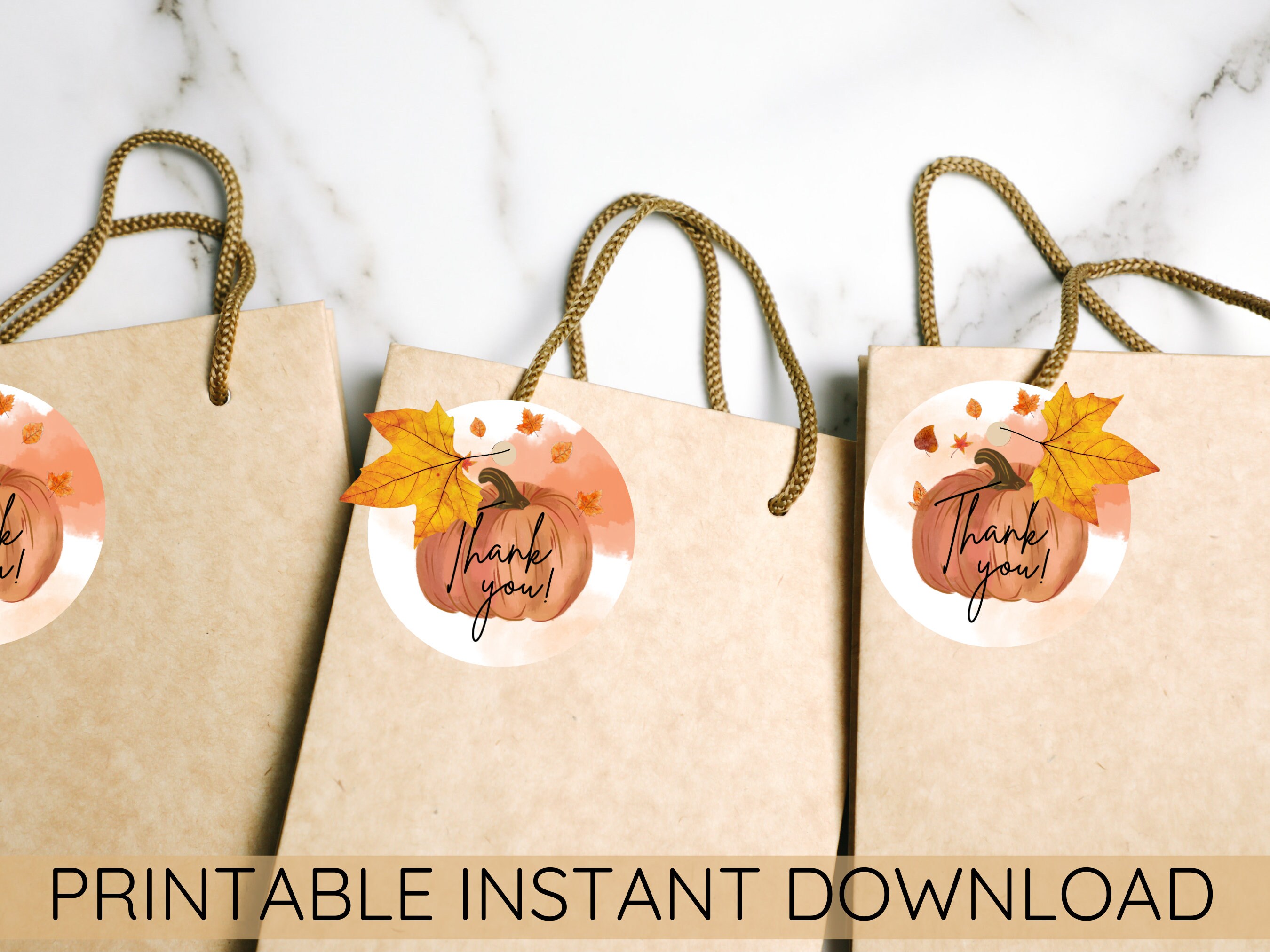 Pumpkin Gift Tags Thank You Digital Download Printable - Etsy