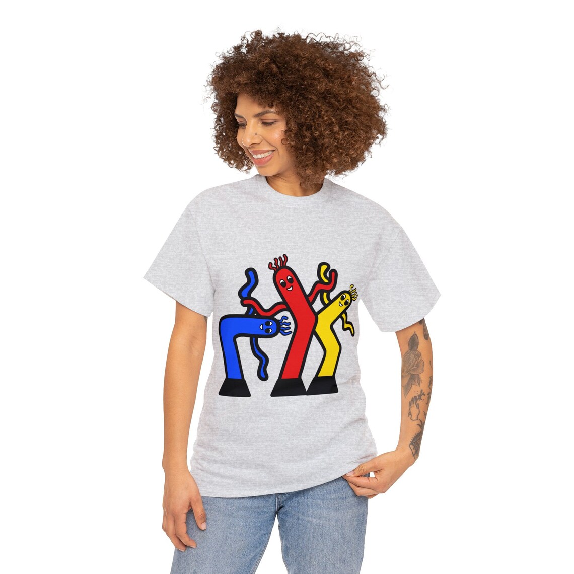 Wacky Waving Inflatable Tube People Red,blue,yellow T-shirt - Etsy