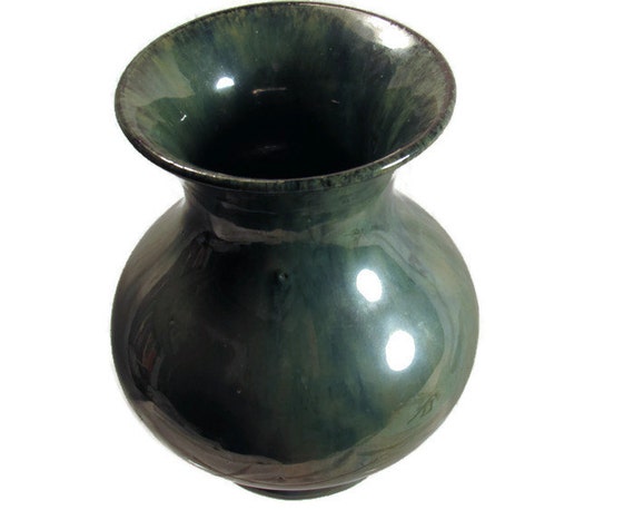 Rare Fulper Pottery Bulbous Vase Unique Green Flambe Glaze | Etsy