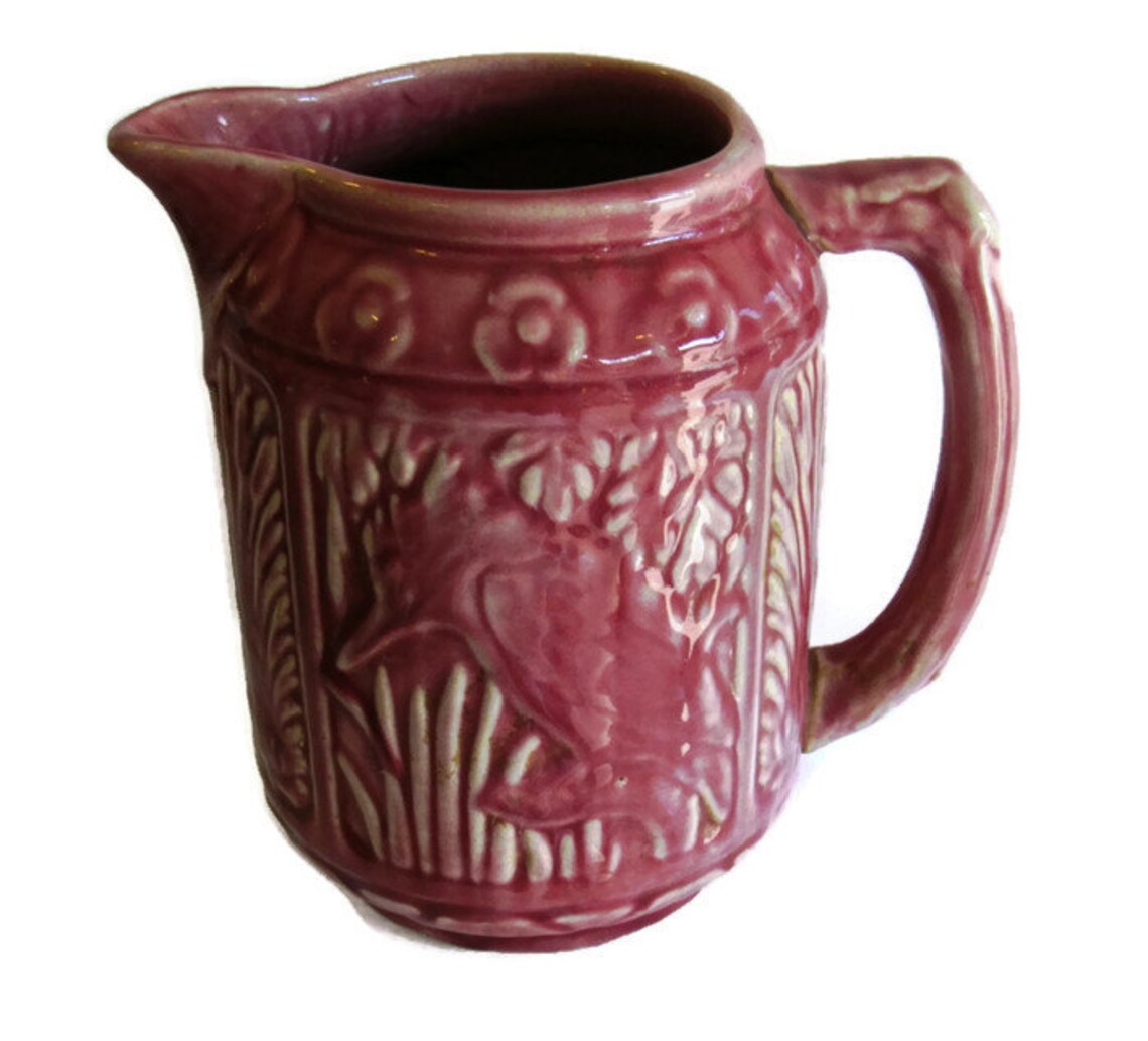 Vintage Weller Pottery Kingfisher Zona Pitcher Circa 1920 MINT ...