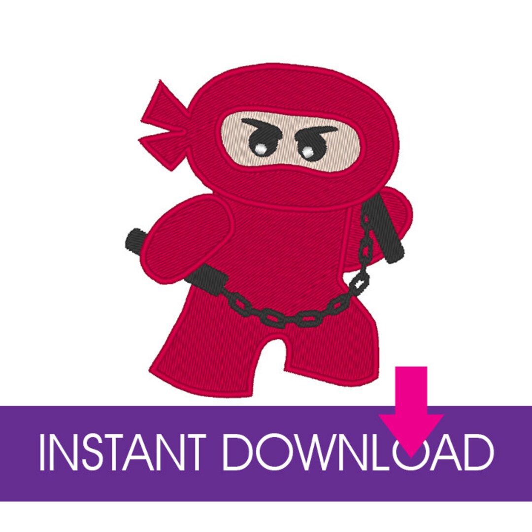 NINJA With NUNCHUCKS Machine Embroidery Design for Hoop Size 4x4 - Etsy