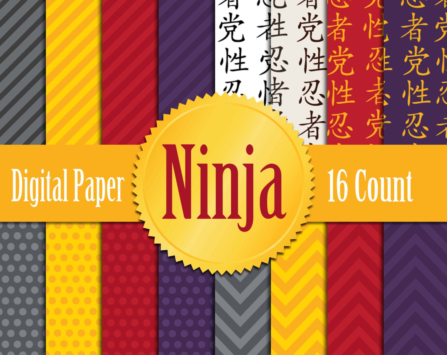 Ninja Theme -- Digital Printable Paper - Etsy