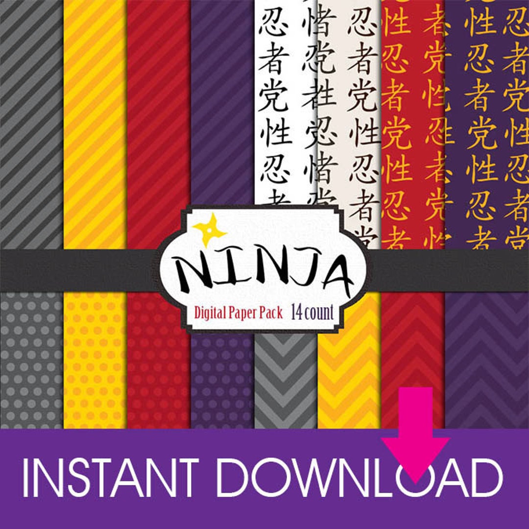 Ninja Theme -- Digital Printable Paper - Etsy