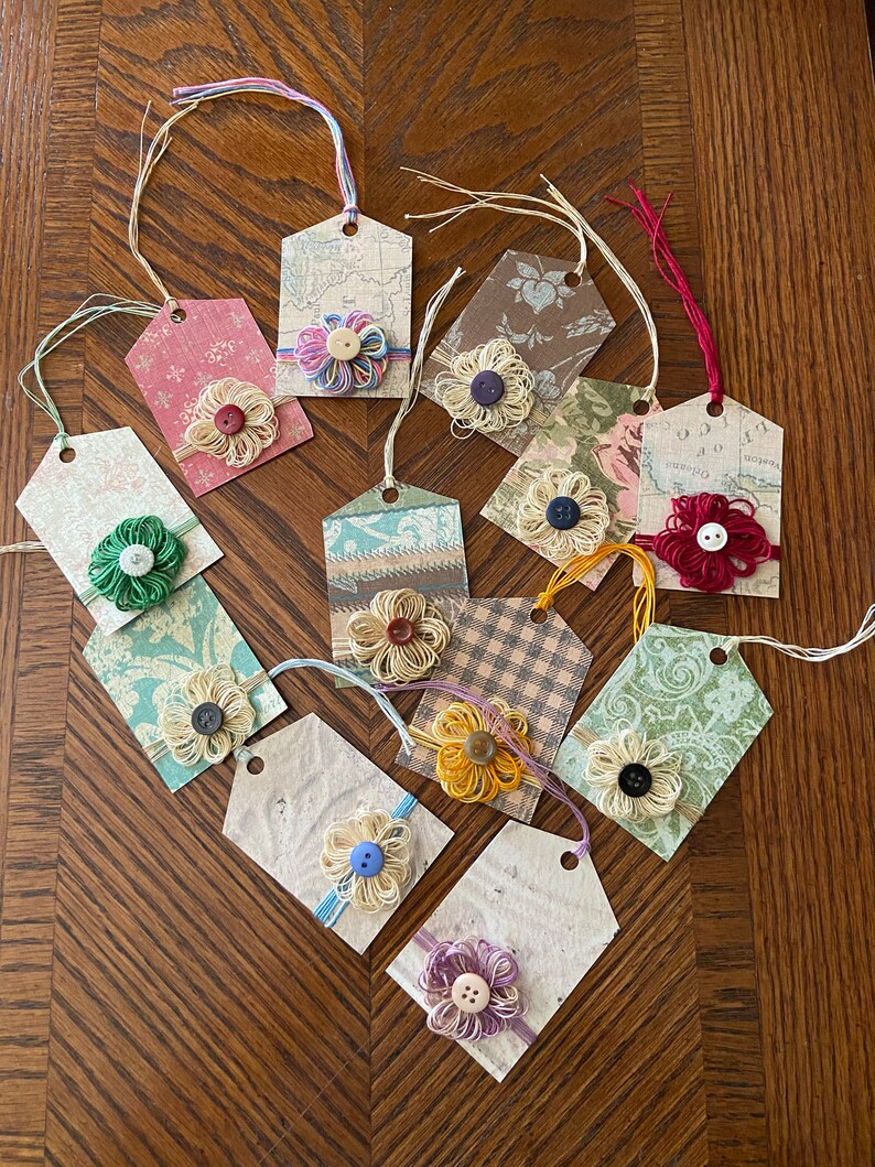Handmade/rustic/gift Tags/blank/variety/flower Gift Tags/unique/hand ...