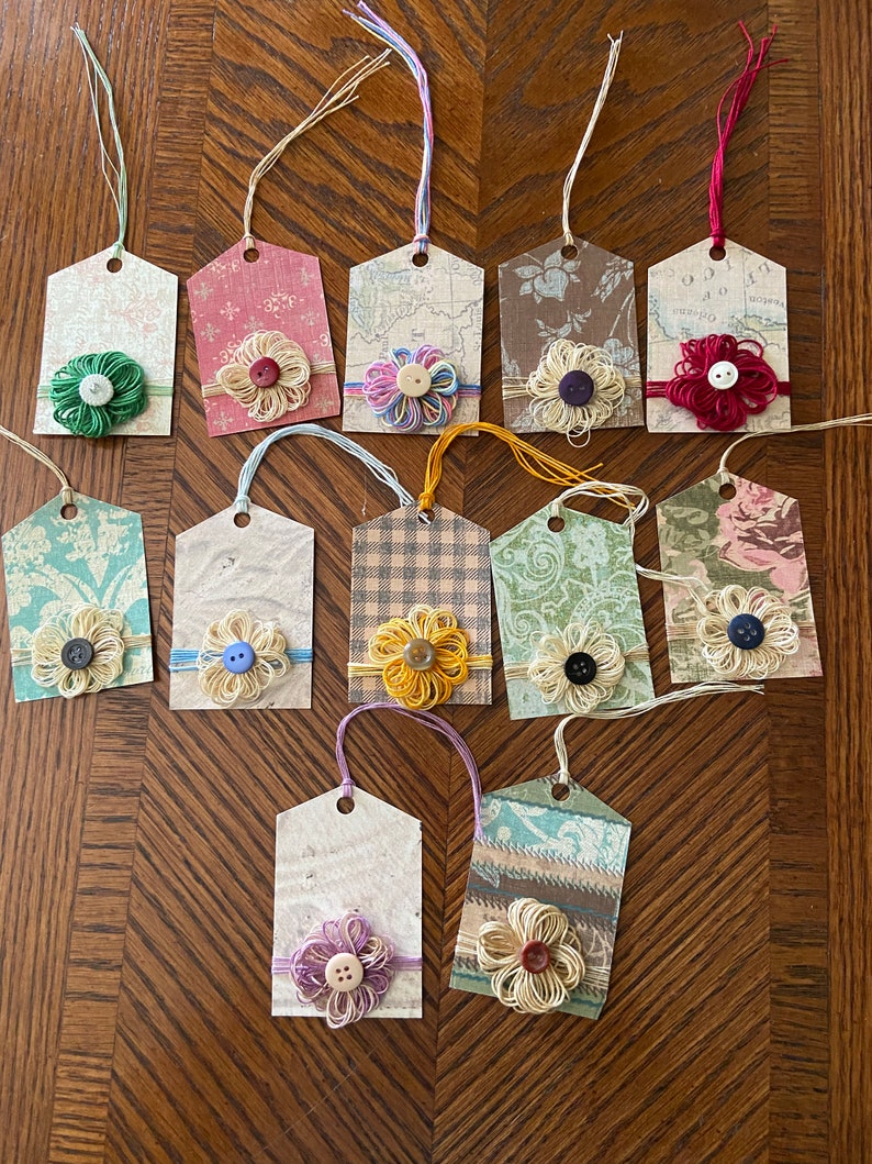 Handmade/rustic/gift Tags/blank/variety/flower Gift Tags/unique/hand ...