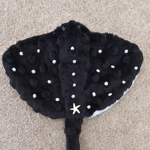 Handmade Soft Plush Sea Pancake Stingray Beaded Shannon Black White - Etsy